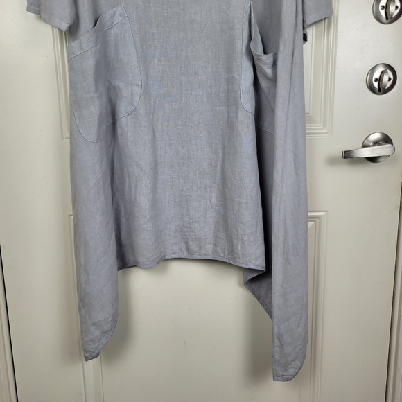 Match point | Dresses | Match Point 0 Linen Dress Gray Asymmetrical ...